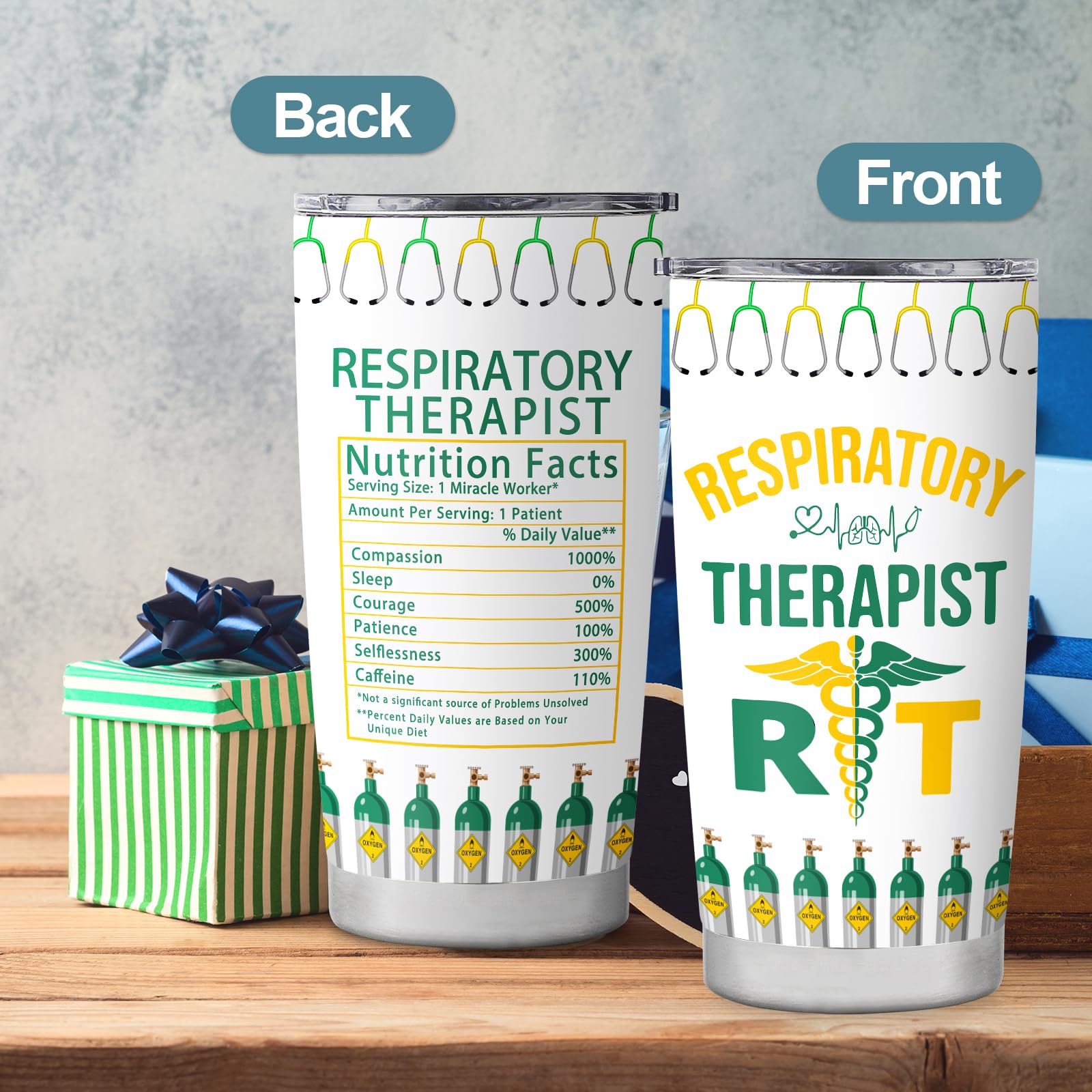 Respiratory Therapist Gifts Tumbler,RT Week Gifts,Therapist Gifts,Gifts for Rt On Respiratory Care Week,Birthday Christmas Appreciation Thank You Gifts for Respiratory Therapist Coffee Tumbler 20oz