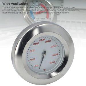 Grill Thermometer, Stainless Steel Temp Gauge 3 Inch Food Grill Thermometer Industrial BBQ Grill Smoker Thermometer Gauge, 50‑450℃