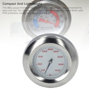 Grill Thermometer, Stainless Steel Temp Gauge 3 Inch Food Grill Thermometer Industrial BBQ Grill Smoker Thermometer Gauge, 50‑450℃