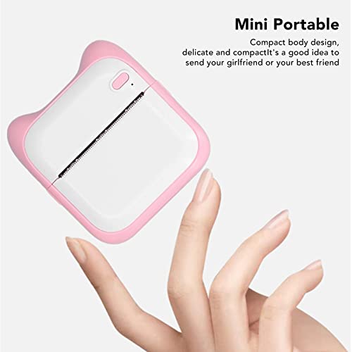 Kelepu Mini Picture Printer Bluetooth Thermal Printer USB Charging Portable Mini Picture Printer Pink 203DPI 1000mAh