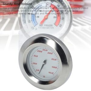 Grill Thermometer, Stainless Steel Temp Gauge 3 Inch Food Grill Thermometer Industrial BBQ Grill Smoker Thermometer Gauge, 50‑450℃