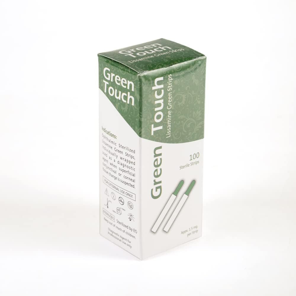 KASHSURG Ophthalmic Green Touch_(Lissamine Green Strips) - 100 (Pack 5)