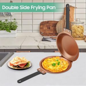 Flipmaster Pancake Pan, 2024 New Double-Sided Non-Stick Pancake Maker, Folding Breakfast Frying Pan, Easy Reversible Flip for Fluffy Pancakes, Omelettes, Frittata, Breakfast Making (1Pcs Orange)