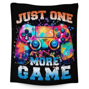 gaming blanket, gamer blanket for boys girls, 50 x 40 inches game blanket for kids men, cozy fuzzy flannel throw blanket, colorful soft throws for bed, living room couch sofa office