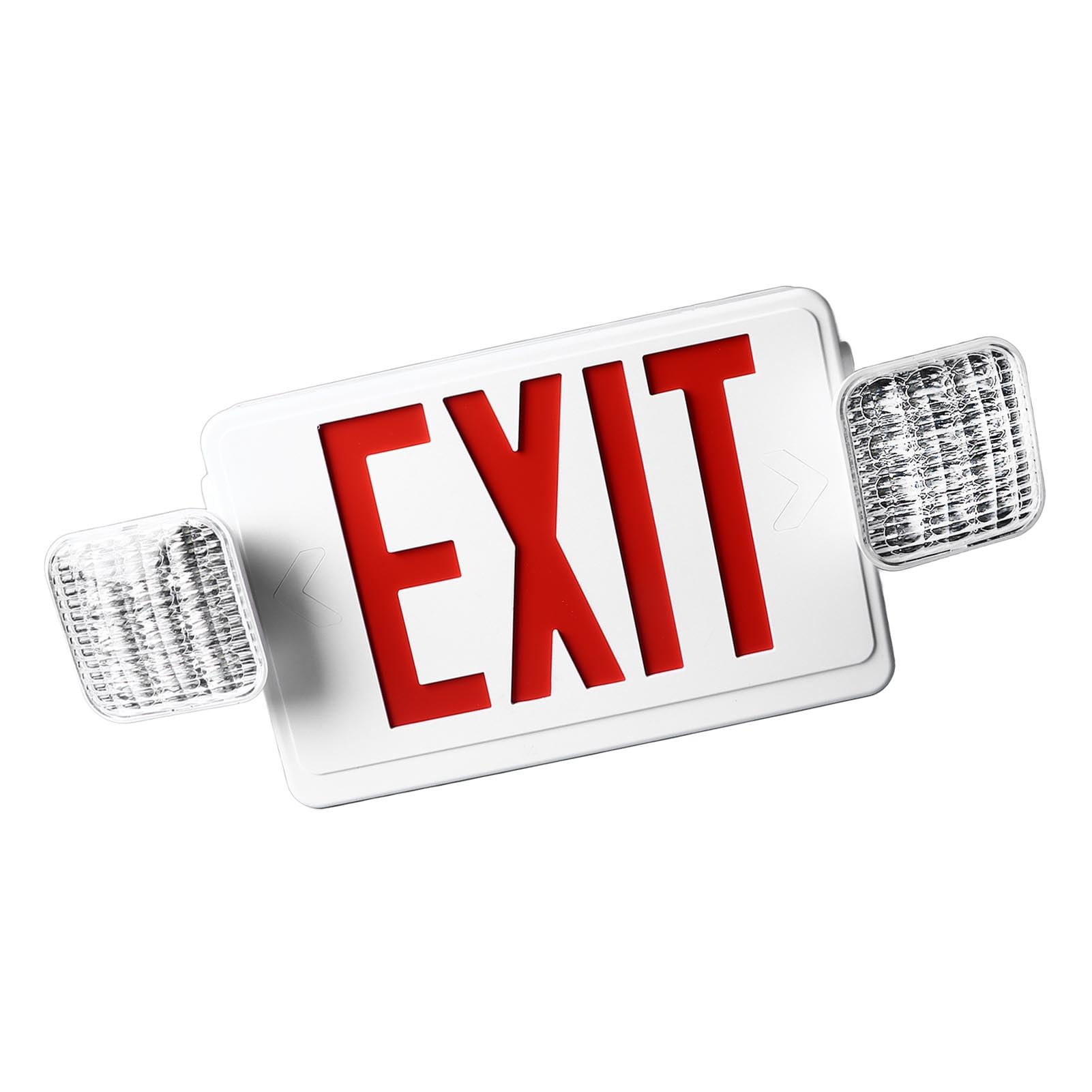 Led Exit Signs With Emergency Lights, Emergency Exit Sign With 2 Emergency Light AC85 to 265V Red Emergency Signage for Schools, Churches, Hospitals