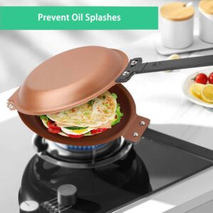 Spida Mount Flipmaster Pancake Pan, Double-Sided Non-stick Flip Pan Pancake Maker, for making toasts and omelettes (Gold)