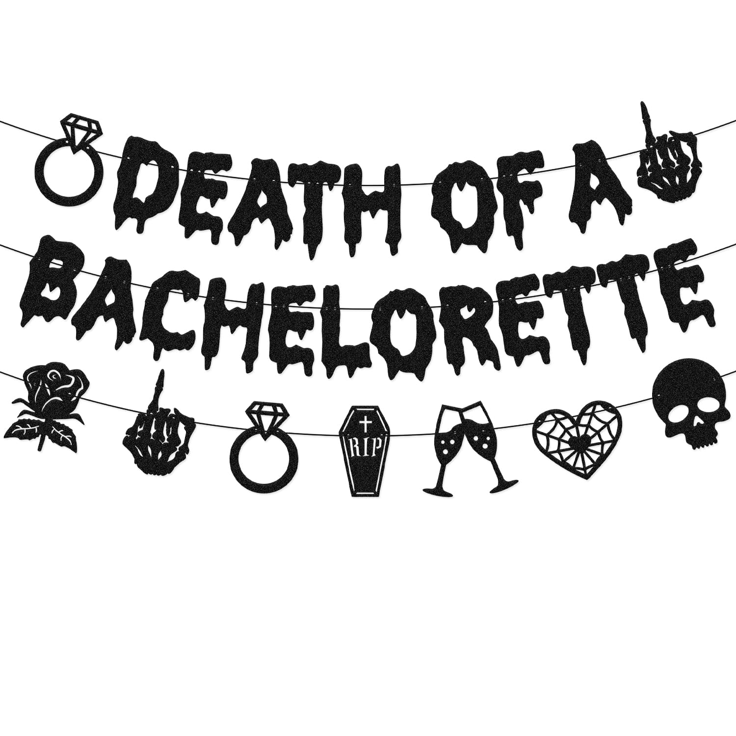 Death of a Bachelorette Banner Halloween Bachelorette Party Decoration Rip Single Life Banner Bride or Die Backdrop Hallow Death theme Bridal Shower Engagement Wedding Party Decor