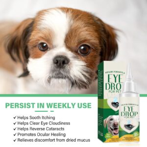 Dog Eye Drops, Eye Drops for Dogs, Relieves Eye Redness & Allergies, Removes Eye Stains & Tear Stains, Eye Infection Treatment for Dogs & Cats