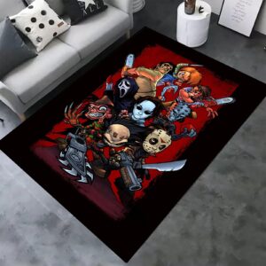 horror rug non slip large size horror movie character carpet decor area rugs for bedroom gaming room living room 48x72 inch