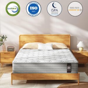 King Mattress 12 Inch, Gel Memory Foam Mattress, Hybrid Mattress in a Box with Pocket Spring, Soft & Comfortable Medium Firm Mattress, Motion Isolation, Pressure Relief, CertiPUR-US Certified