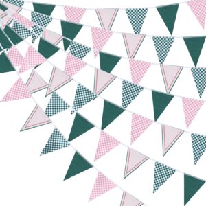 vitalcozy camp bachelorette decorations 32 ft camp bride triangle banner camp gingham decoration plaid garland bunting pre strung for bridal shower bridesmaid party bachelorette favor supplies