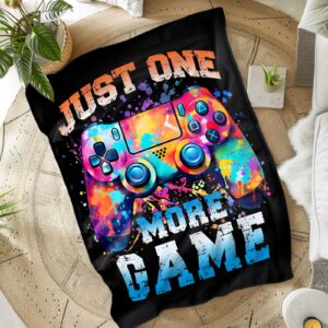 Gaming Blanket, Gamer Blanket for Boys Girls, 50 x 40 Inches Game Blanket for Kids Men, Cozy Fuzzy Flannel Throw Blanket, Colorful Soft Throws for Bed, Living Room Couch Sofa Office