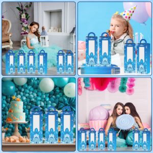 24 PCS Snowflake Party Favor Boxes Blue Princess Castle Birthday Party Candy Treat Boxes Winter Wonderland Doll Goodie Boxes Snow Theme Birthday Party Decor for Kids Girl Bridal Baby Shower Supplies