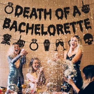 Death of a Bachelorette Banner Halloween Bachelorette Party Decoration Rip Single Life Banner Bride or Die Backdrop Hallow Death theme Bridal Shower Engagement Wedding Party Decor