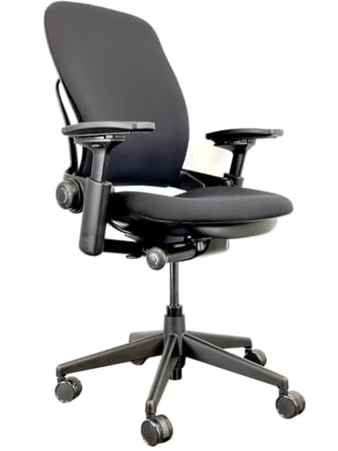 Steelcase Leap V2 - Fully Loaded w/Lumbar Support (Renewed) (Black Fabric - Black Frame)