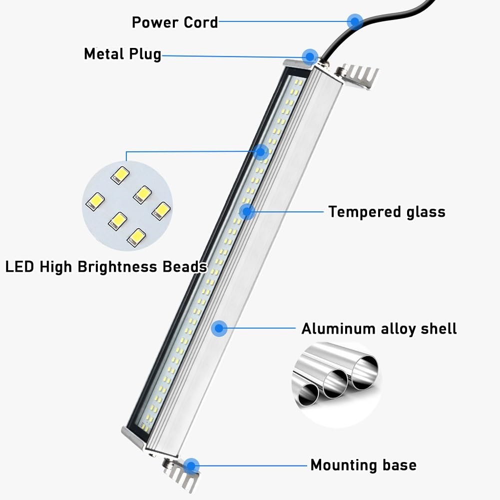 SHHUAOIL Led Work Light Task Lamp IP66 Waterproof 360° Rotating Base Stable Light Effect Pure Copper Solid Wire Used for Ceramic Processing Machine Lighting CNC Machine Lighting(10w,24-36v)