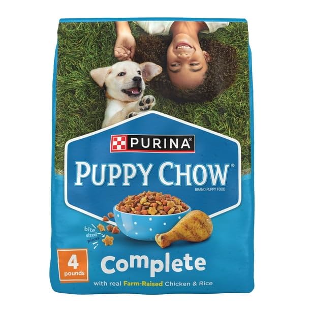 FYNORI Puppy Chow Complete Dry Dog Food, High Protein with Farm-Raised Real Chicken, 4 lb Bag, Essential nutrients Like Those Found in Mother's Milk