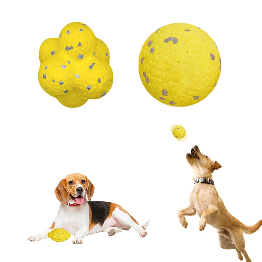 Calming Balls for Dogs, 2024 New Mellow Dog Calming Ball, Durable Chew Toys Tennis Ball Interactive Chewing Toys Calming Ball for Large Dog Medium Dog and Puppies (Round+Irregular)