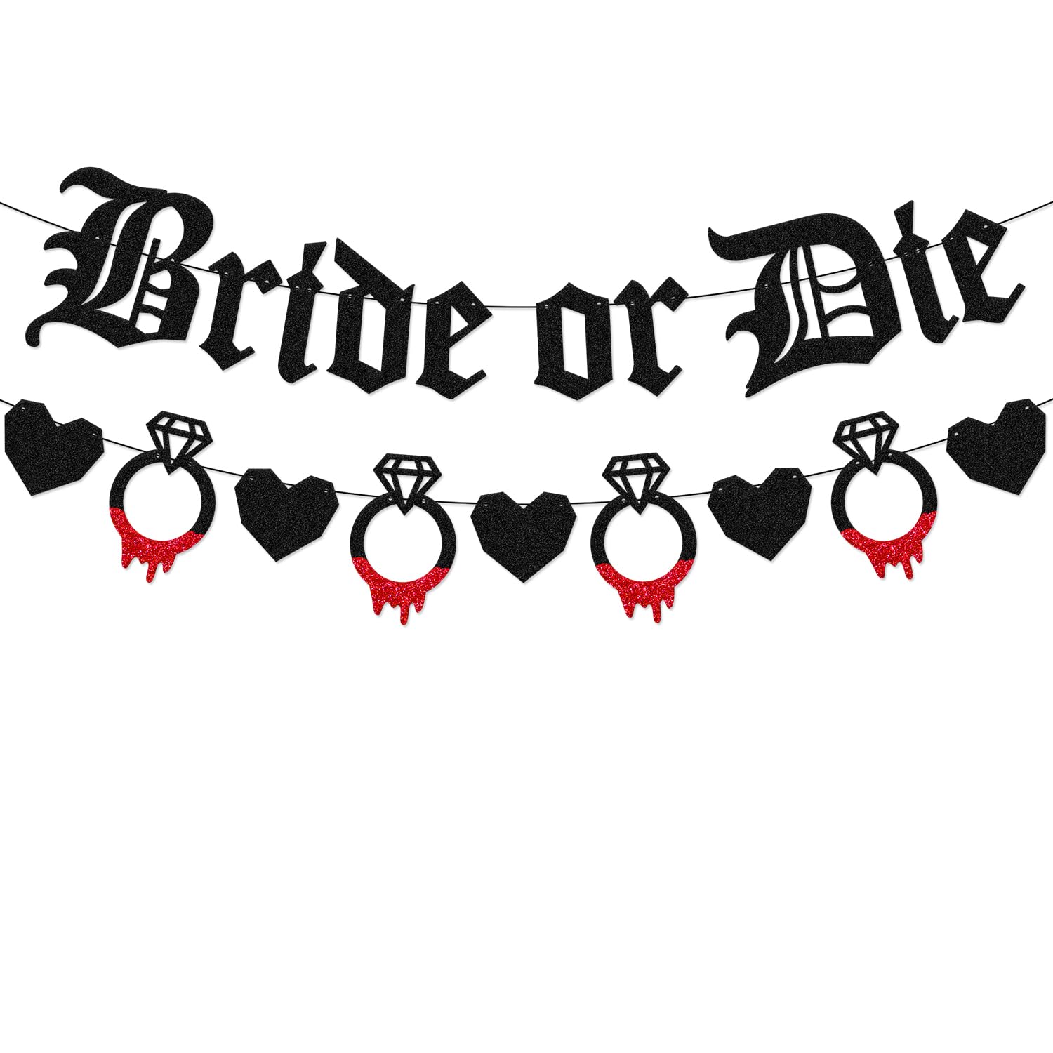 Halloween Bachelorette Party Decoration Bride or Die Banner Hallow Single Life Backdrop Halloween Gothic Death Bride to be Bridal Shower Engagement Wedding Party Decor