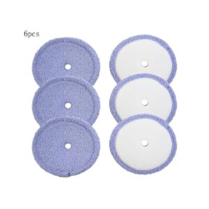 LCHONGMING 6pcs Washable Mother Yarn and Microfiber Mop Pads. Compatible for EVERYBOT, Edge, RS700 RS500 Robot Mop Cloths Replacement Accessory.Mop Pads