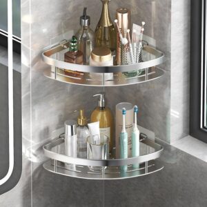 kysren bathroom shower caddy corner: 2 pack shower shelves, sturdy bathroom organizers wall adhesive no drilling, shower accessories storage holder