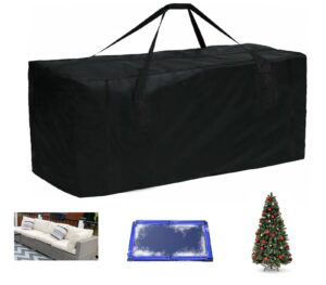 flymei outdoor cushion storage bags 68 inch waterproof extra large patio cushion furniture storage bag with handles for patio furniture cushion, aboveground pools and christmas tree