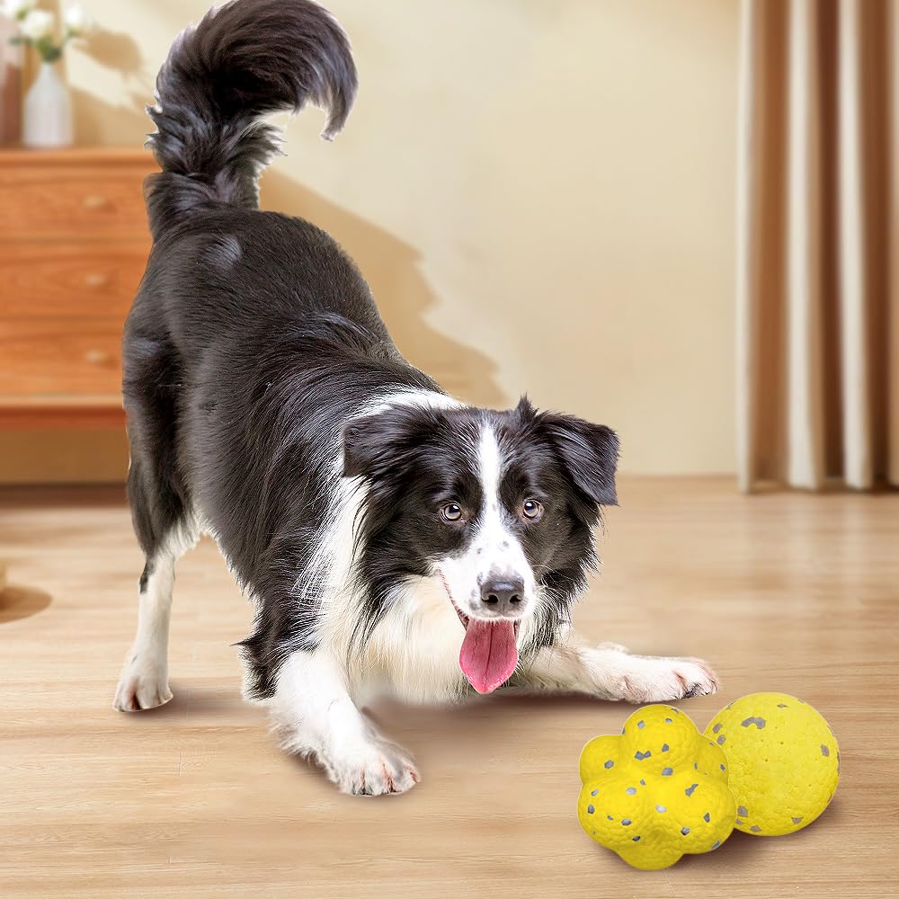 Calming Balls for Dogs, 2024 New Mellow Dog Calming Ball, Durable Chew Toys Tennis Ball Interactive Chewing Toys Calming Ball for Large Dog Medium Dog and Puppies (Round+Irregular)