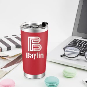 Personalized Tumbler Custom Coffee Tumbler Laser Engrave with Name 20 Oz Stainless Steel Travel Tumbler Cup Mug Personalized Gifts for Birthday Christmas Anniversary for Men Women Kids