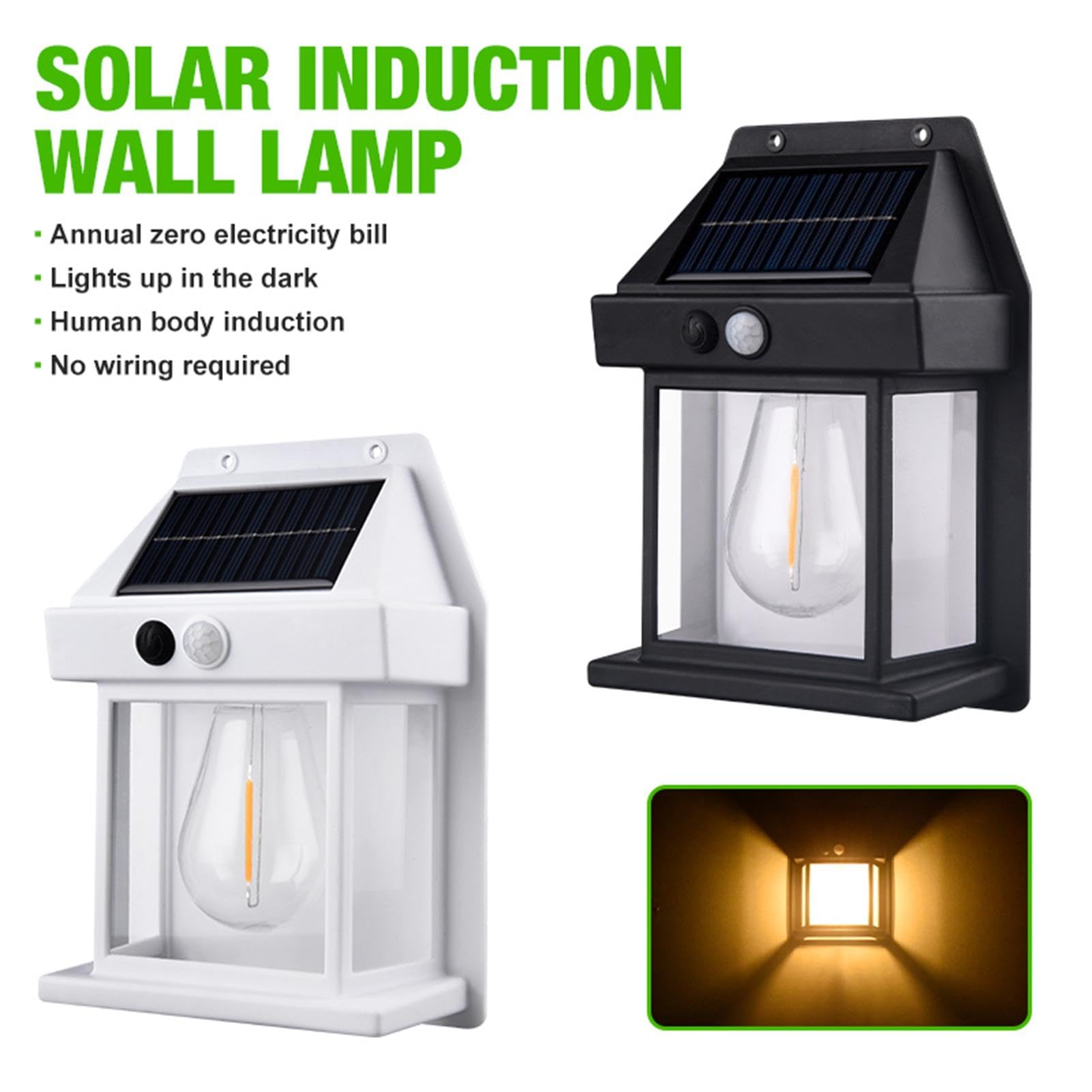 Outdoor Solar Sconce Lights - Waterproof Solar Security Light | Solar Powered Wall Lamp for Porches, Garages, Gardens, Patios