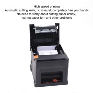 NIZUUONE High Speed 80mm USB Thermal Kitchen Printer with Auto Cutter for Catering Systems (US Plug 100‑240V)