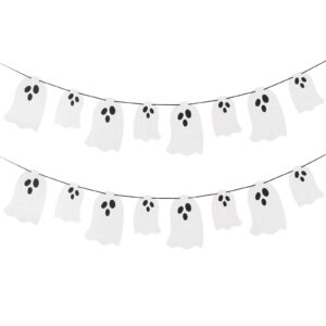 wantee halloween decor outdoor cute white hanging ghosts halloween banner cardstock ghost garland for mantel party white 2 pack