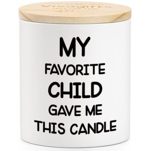 10oz funny mom candle christmas gifts for mom from favorite child daughter son, xmas holiday best mom ever gifts parents candle gifts, birthday step mom mother in law gift, mom lavender scented candle