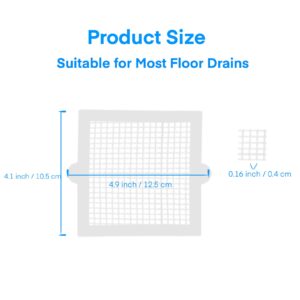 30 Pack Disposable Shower Drain Cover 4" X 4" Hair Catcher, Square Shower Drain Mesh Sticker, Floor Drain Fliter Sticker for Shower, Bathroom, Bathtub, Kitchen, Laundry