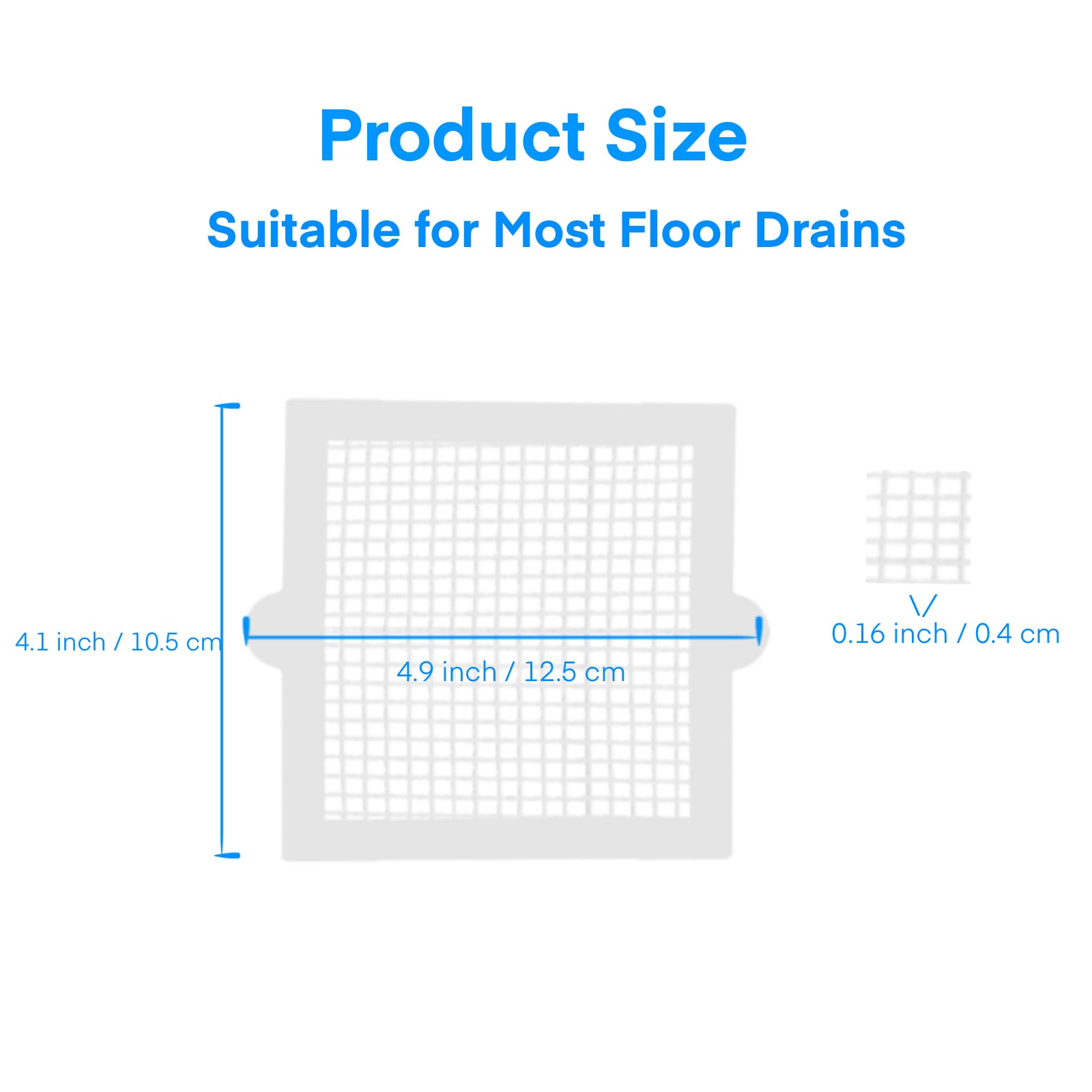 30 Pack Disposable Shower Drain Cover 4" X 4" Hair Catcher, Square Shower Drain Mesh Sticker, Floor Drain Fliter Sticker for Shower, Bathroom, Bathtub, Kitchen, Laundry