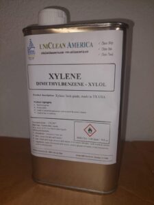 uniclean america xylene - (dimethylbenzene) xylol - high purity - made in usa - 1 liter / 34 fl oz