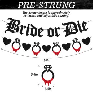 Halloween Bachelorette Party Decoration Bride or Die Banner Hallow Single Life Backdrop Halloween Gothic Death Bride to be Bridal Shower Engagement Wedding Party Decor