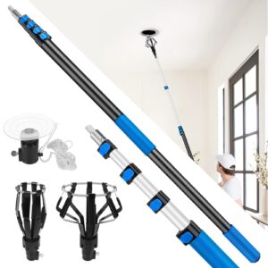 26 ft reach light bulb changer for high ceilings,20ft telescopic extension pole for high ceilings and recessed lights,high reach light bulb changer with baskets and suction cup,light bulb removal tool