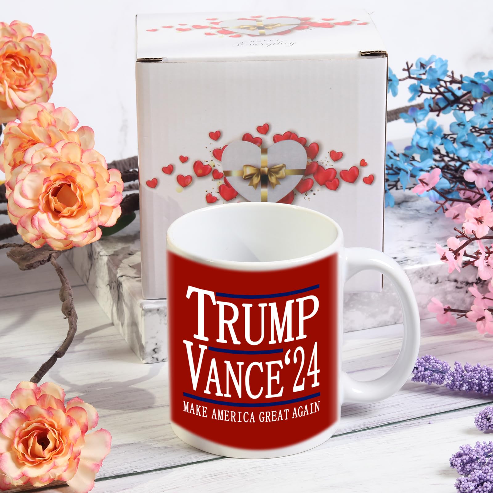 WENSSY Trump Vance 2024 Make America Great Again Mug, Trump 2024 Mug, Trump Vance Novelty 24 Mug, Trump for President of The United States Mug 11 Ounce Red