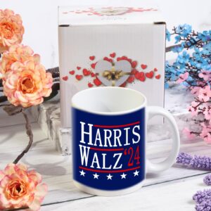 WENSSY Harris Walz 2024 Mug, Harris 2024 Election Mug, Harris for President of The United States Mug, Kamala Harris Tim Walz Waltz for President Mug, 11 Ounce Blue