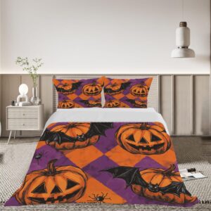 pumpkin face duvet cover full size 3d printed pumpkin full duvet cover set bats spider scary face carved on pumpkin bedding set bedroom decor all season 3 pcs comforter cover with 2 pillowcases