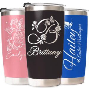 personalized tumbler custom coffee tumbler laser engrave with name 20 oz stainless steel travel tumbler cup mug personalized gifts for birthday christmas anniversary for men women kids