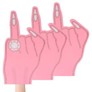 biiange engagement ring foam finger, bachelorette ring foam finger, pink ring foam, foam ring finger bachelorette party, bridal engagement carnival party, wedding accessories photo props (3pcs)