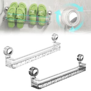 suction cup retractable slipper rack - 2 in 1 wall mounted slippers towel pole, wall mounted adjustable towel rack, no drilling hang walls, for bathroom, pantry, kitchen, utility room (mix)