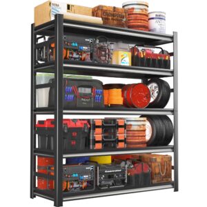 78"h/48"w garage shelving unit and storage-easy assembly metal shelves 5-tier rack|heavy-duty adjustable shelf|steel rust-resistant shelves for industrial,warehouse,basement,workshop organization