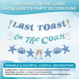 Last Toast On The Coast Bachelorette Party Decorations, Summer Blue Beach Pool Bridal Shower Diamond Ring Banner, Coastal Nautical Decor Supplies for Bride to be