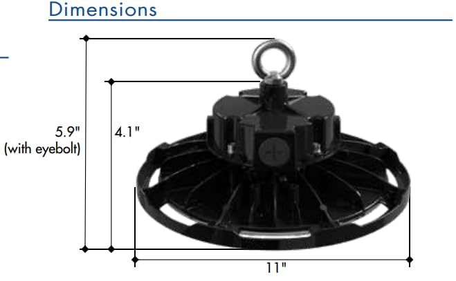 TCP Economy LED UFO High Bay - 145 LPW, 0-10V Dimming, IP65 Rated, 50,000 Hours Lifespan, 4000K/5000K CCT, Energy Efficient Commercial Lighting for Warehouses, Retail, Gyms - 115W/160W/200W