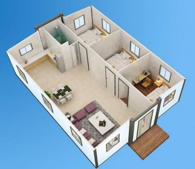 3 Bedroom 40FT Thickened Prefab home Tiny House to Live in for Adults Foldable Expandable Container Mobile Modular casa contenedor para vivir Mini Live Houses kit for sale,with Toilet Kitchen Bathroom