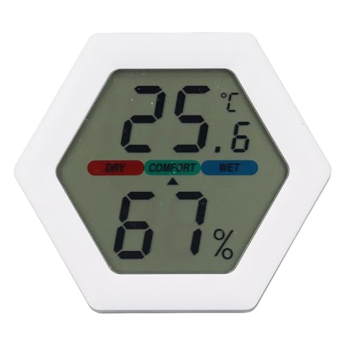 Digital Hygrometer Thermometer, Indoor Hygrometer Thermometer Comfort Indicator Clear Display Versatile Room Humidity Gauge Thermometer for Living Room Kitchen Office