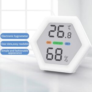 Digital Hygrometer Thermometer, Indoor Hygrometer Thermometer Comfort Indicator Clear Display Versatile Room Humidity Gauge Thermometer for Living Room Kitchen Office