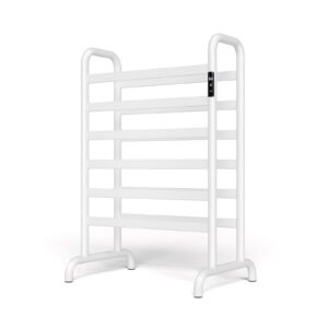 xihaadoy towel dryer for bathroom, electric towel warmer, towel warmer rack for bathroom, heated towel rack freestanding, white,two layers